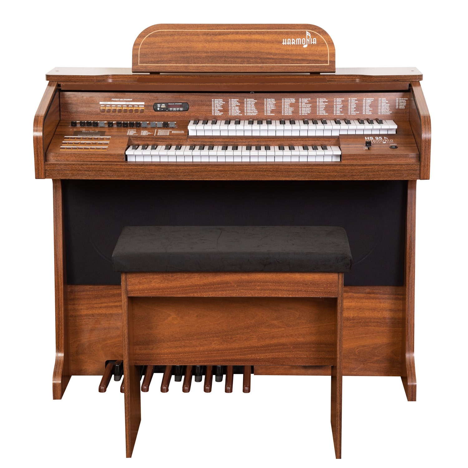 ORGÃO HARMONIA HS 95 IMBUIA - Nobrissimos Music Center